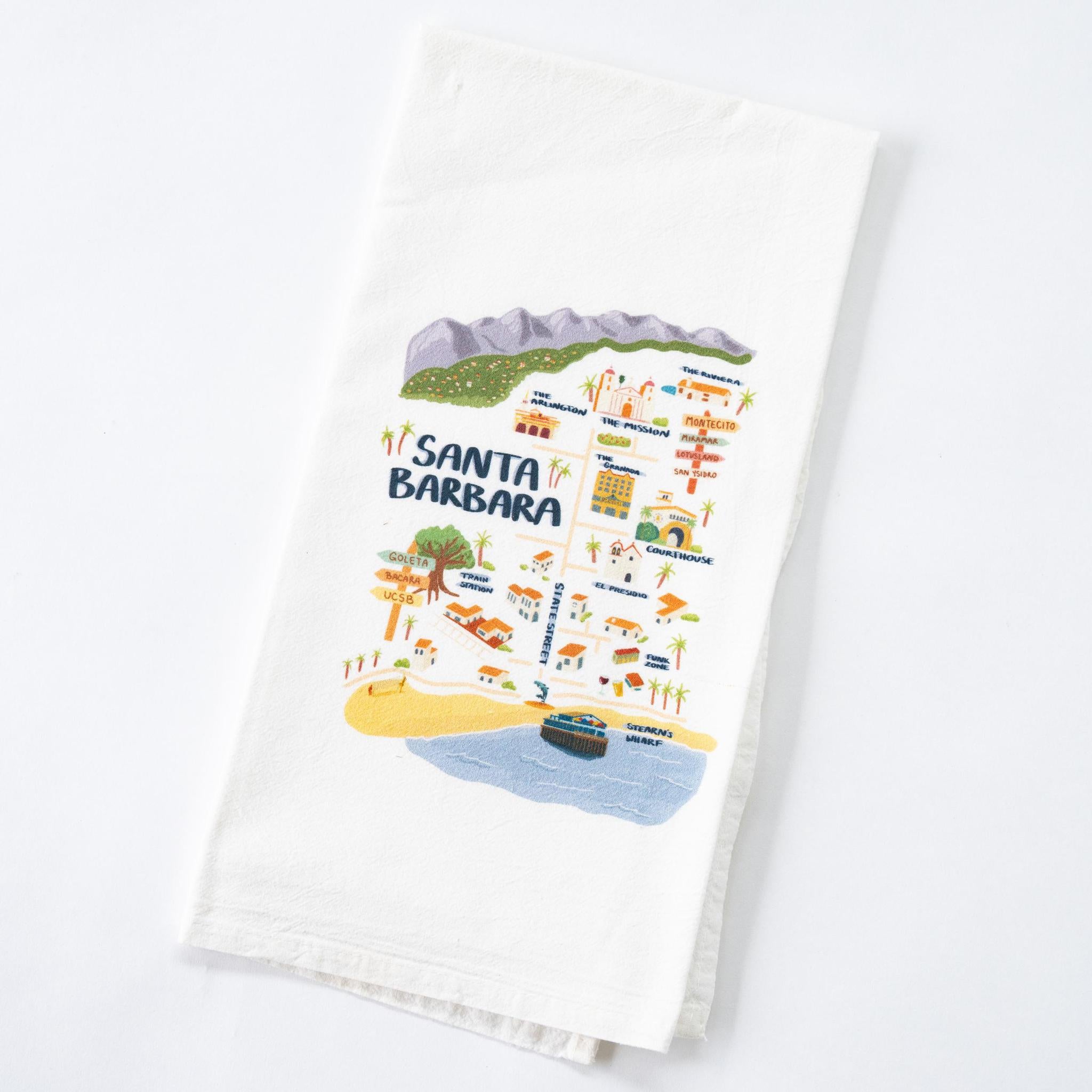 Carly's Map of Santa Barbara Kitchen Towel – Santa Barbara Company