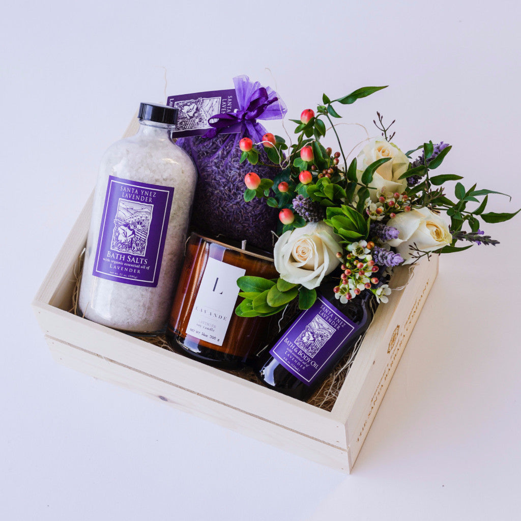 Lavender Gift Box with Fresh Flowers | Local Delivery in Santa Barbara ...